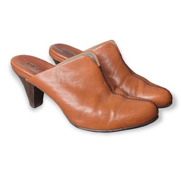 Born | Shoes | Born Crown Pinto Brown Leather Mules Clogs 3 Heel W3232 ...